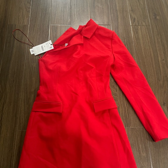 Zara | Dresses | Zara Red One Sleeve Dress | Poshmark